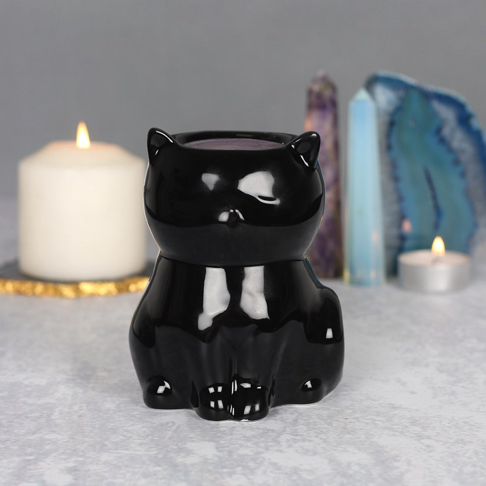 Black Cat Ceramic Oil Burner Diffuser Home Decor – BOTEGA EXCLUSIVE